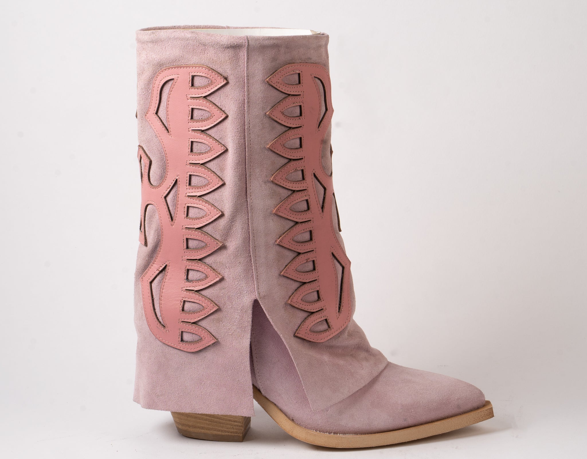 Rebel - Texan Tube Boot with Lasered Cuff Pink